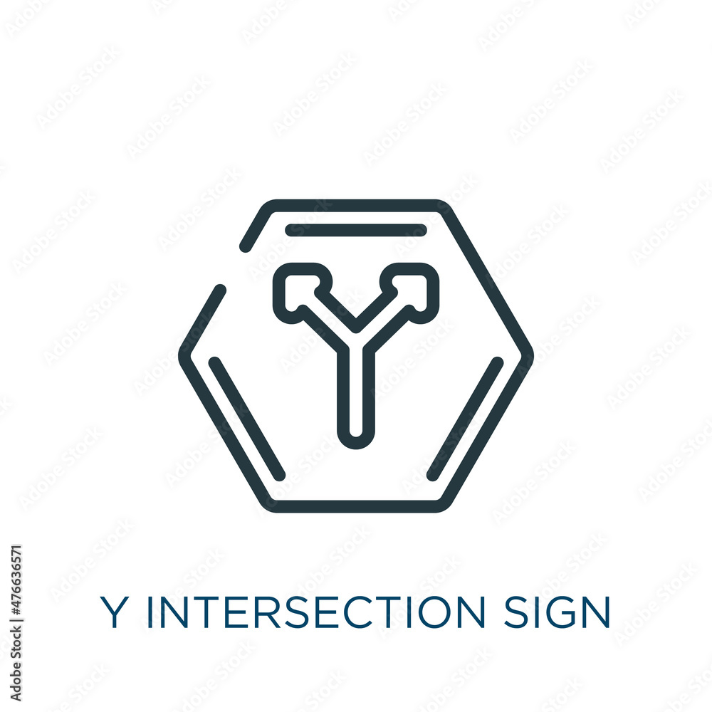 y intersection sign thin line icon. intersection, y linear icons from ...
