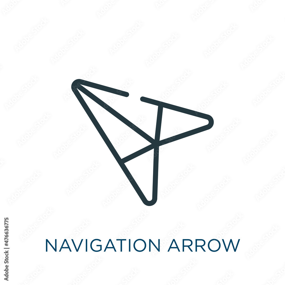 navigation arrow thin line icon. arrow, up linear icons from user interface concept isolated ...