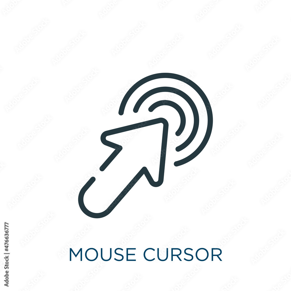 mouse cursor thin line icon. cursor, hand linear icons from user interface concept isolated ...