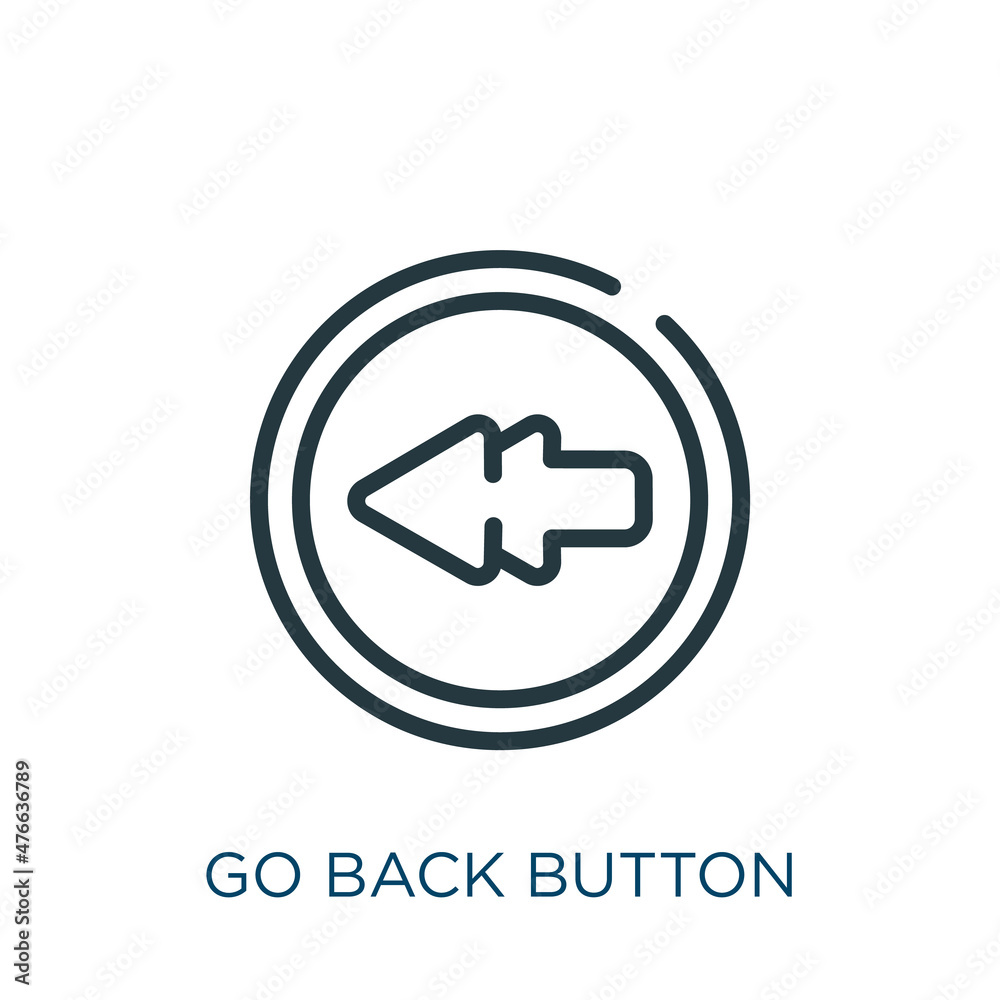 go back button thin line icon. next, button linear icons from user ...