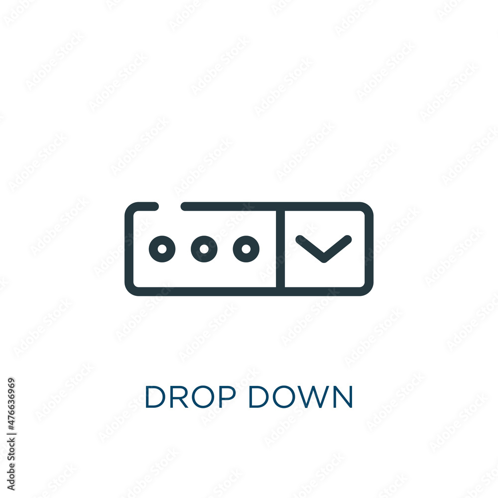 Vecteur Stock drop down thin line icon. down, arrow linear icons from user interface concept ...