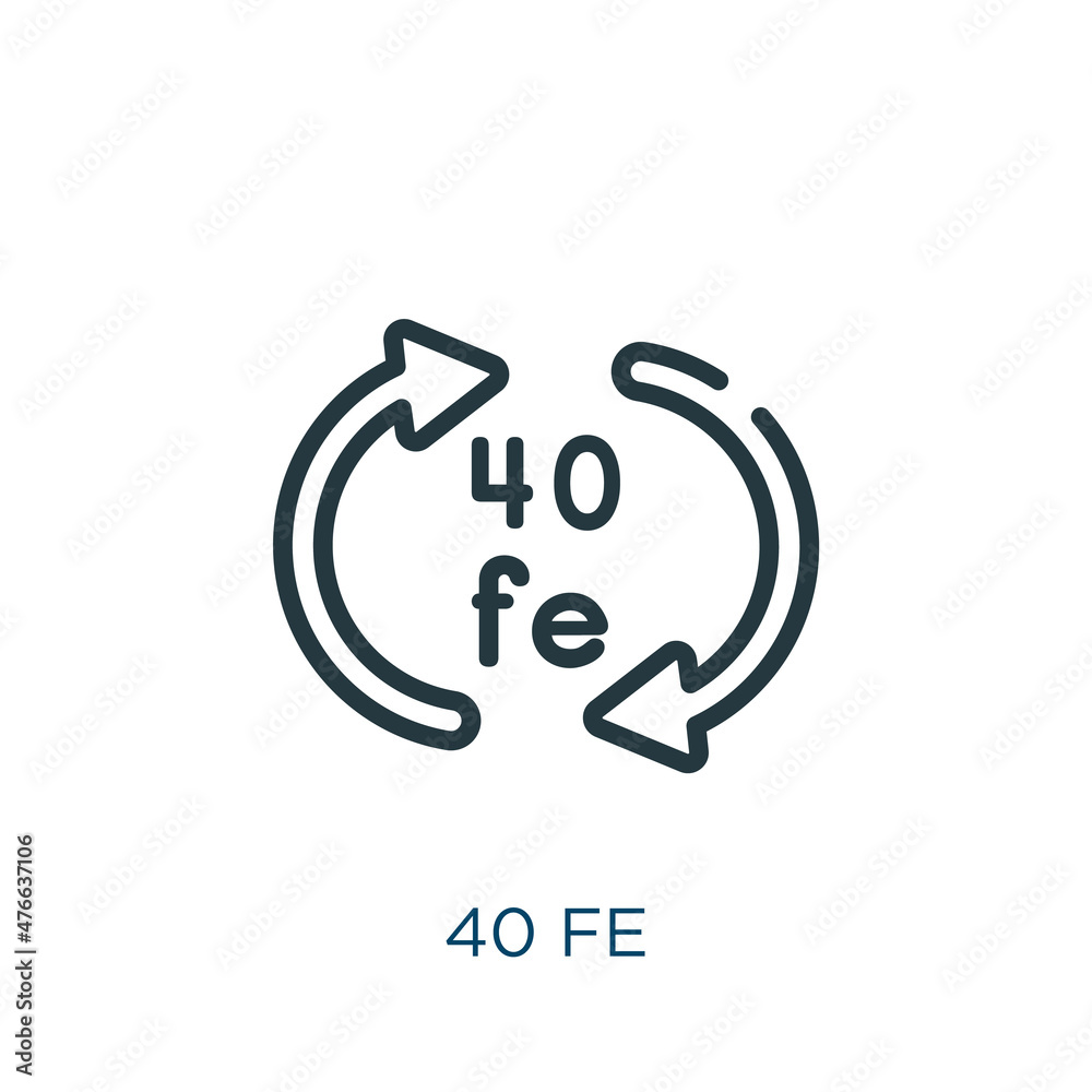40 fe thin line icon. recycling, fe linear icons from user interface ...