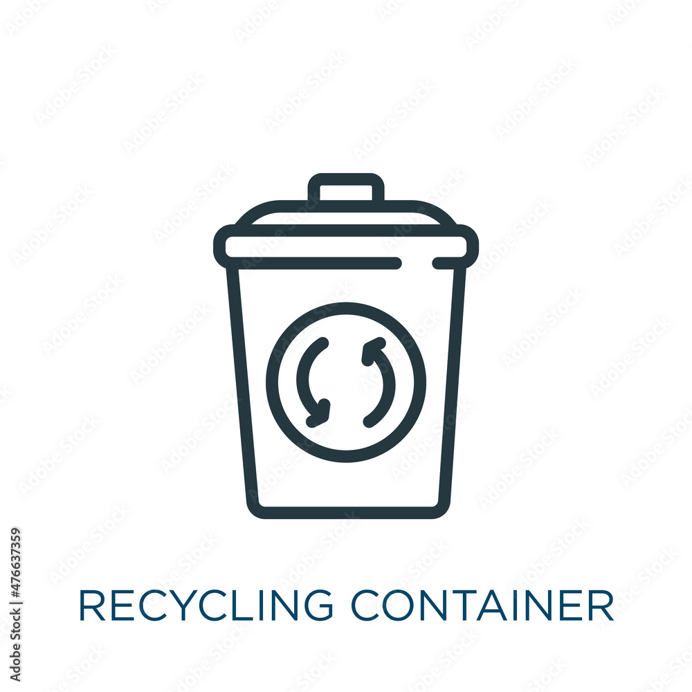 Vecteur Stock recycling container thin line icon. plastic, paper linear icons from user ...