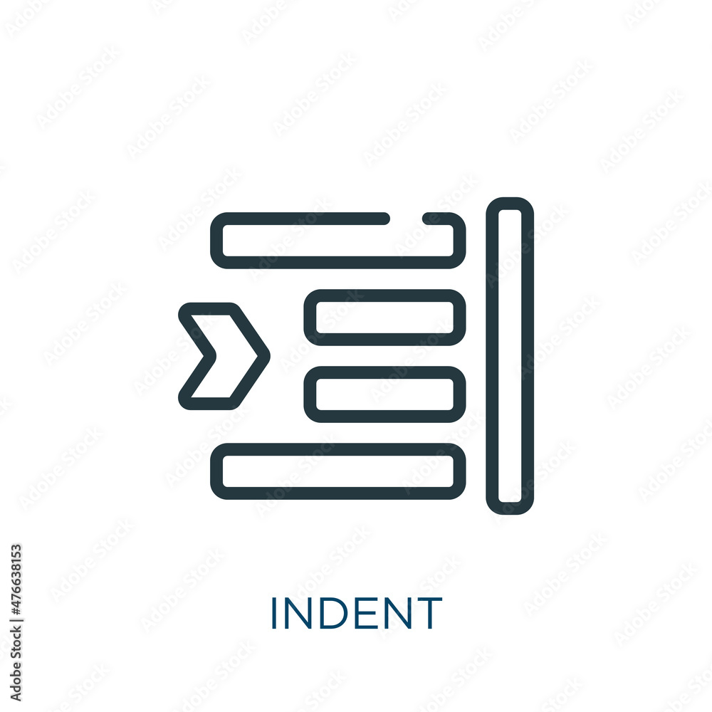 Vetor de indent thin line icon. text, align linear icons from user ...