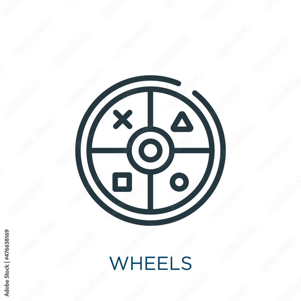 wheels thin line icon. wheel, car linear icons from user interface ...