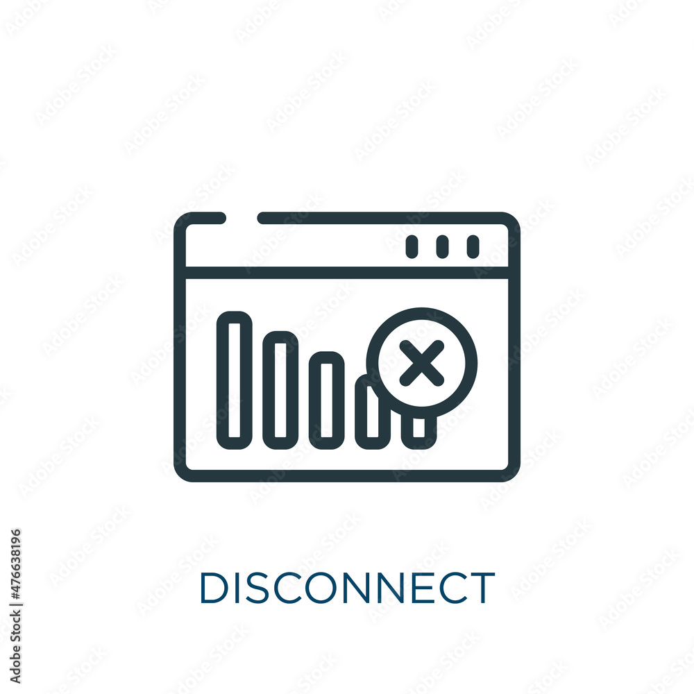 Vecteur Stock disconnect thin line icon. connection, connect linear icons from user interface ...