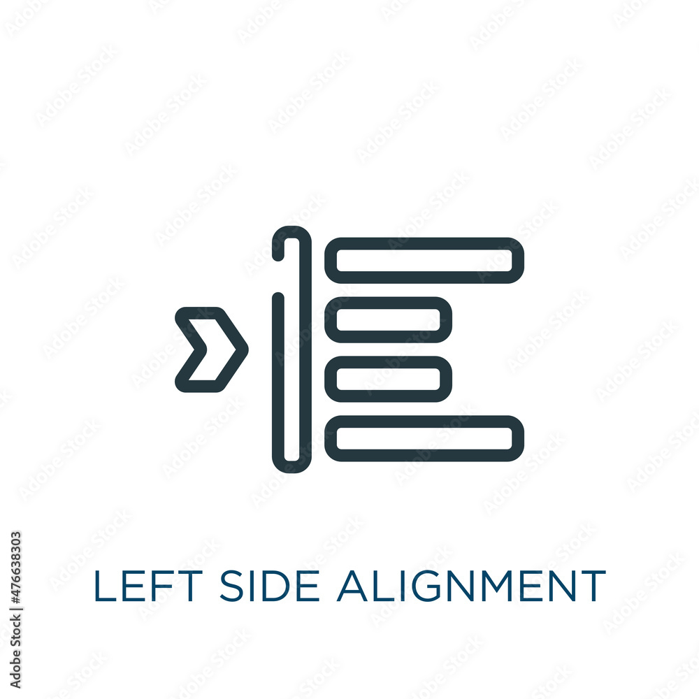 left side alignment thin line icon. align, alignment linear icons from user interface concept ...