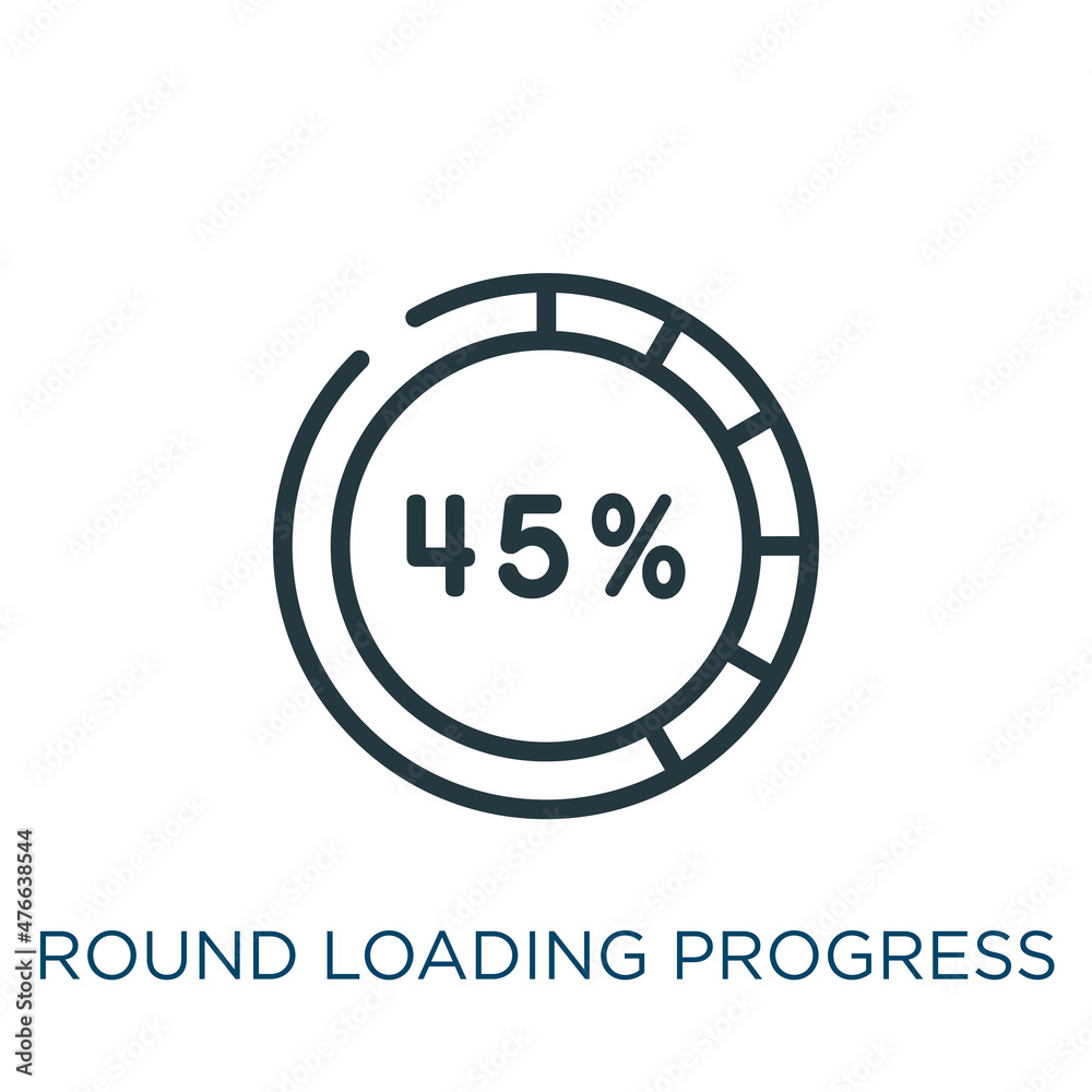 round loading progress thin line icon. bar, circle linear icons from user interface concept ...