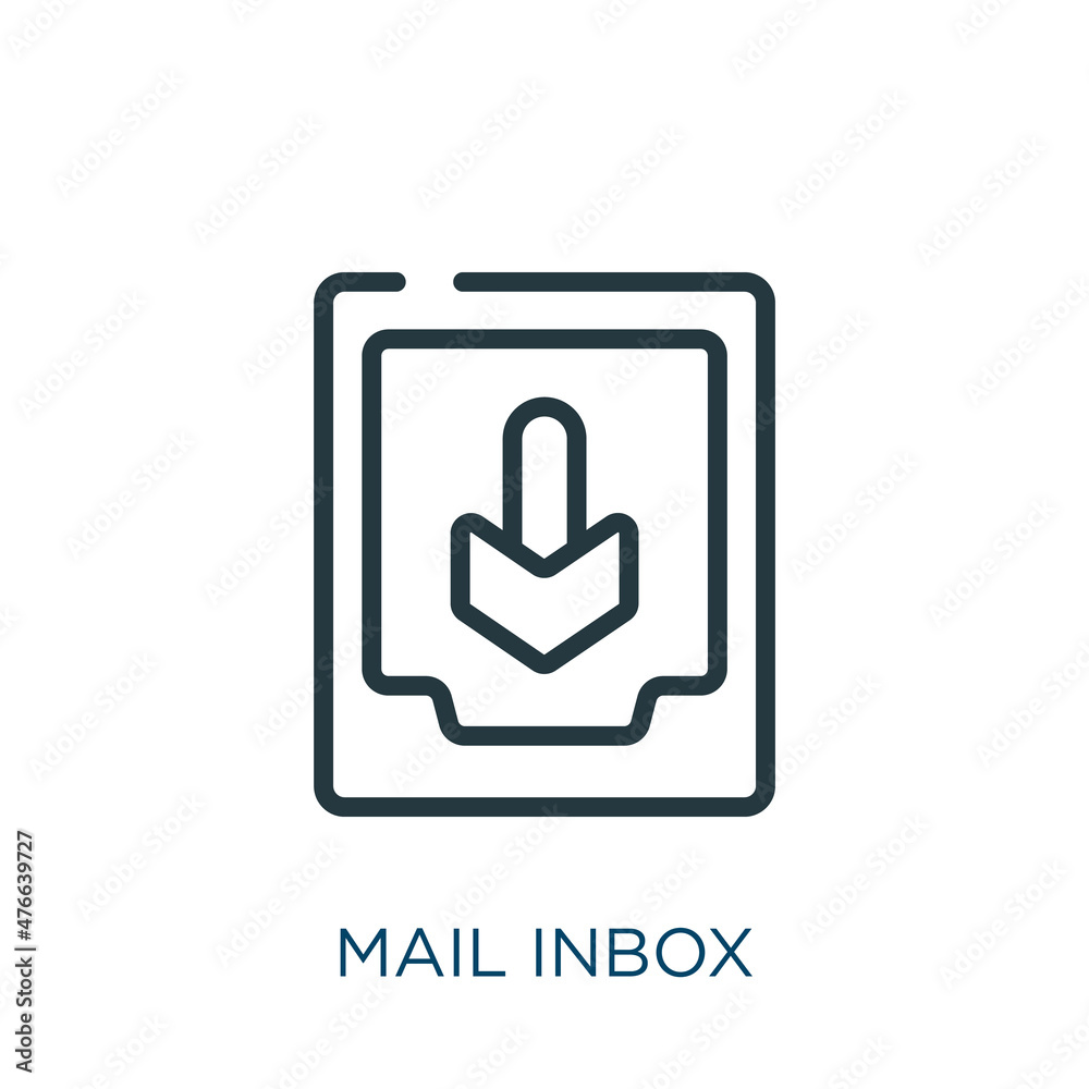 mail inbox thin line icon. mail, letter linear icons from user ...