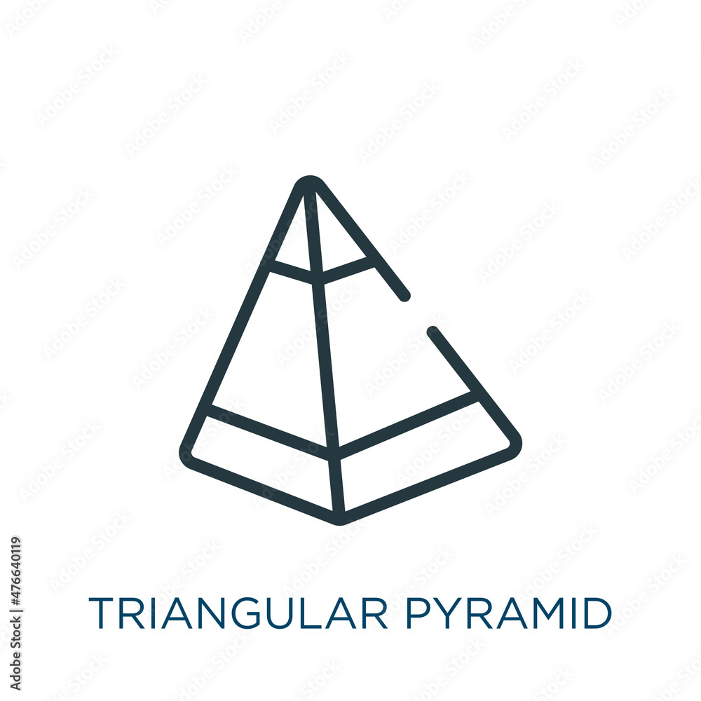 triangular pyramid thin line icon. triangular, template linear icons ...