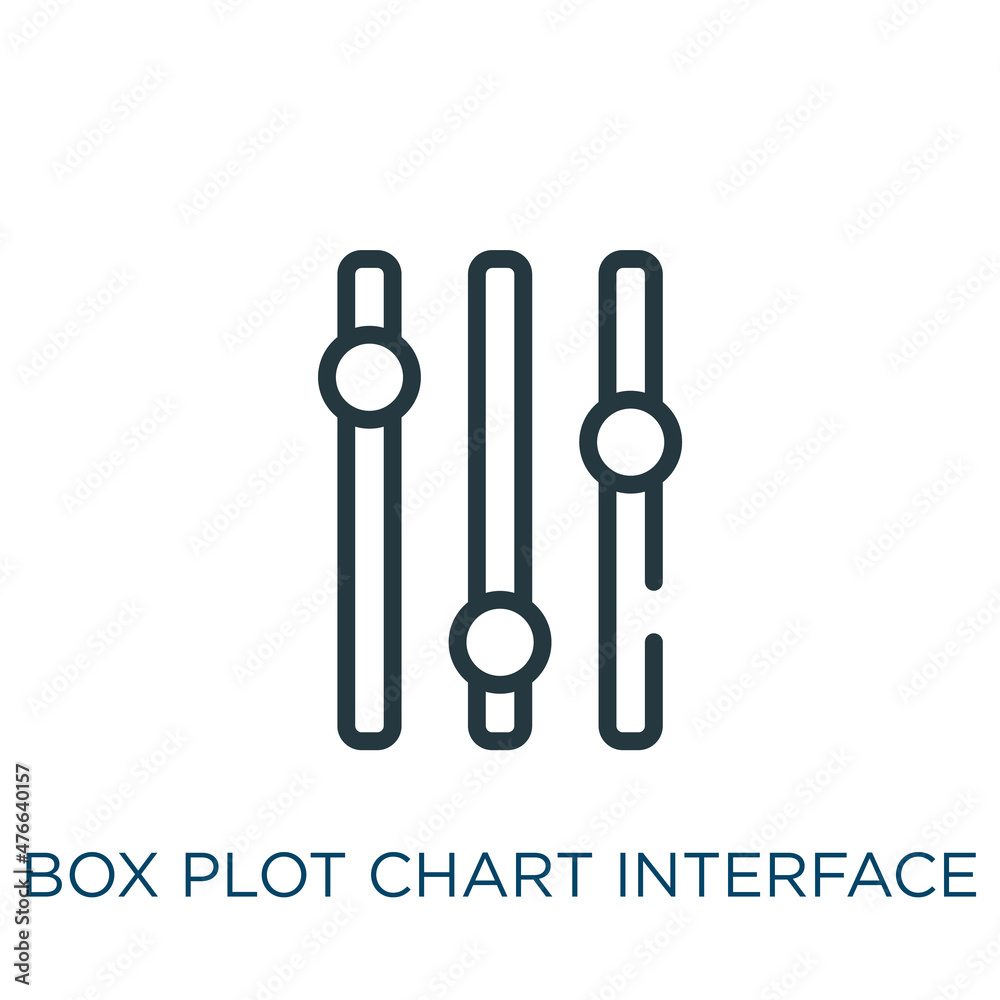 box plot chart interface thin line icon. pie, graph linear icons from user interface concept ...