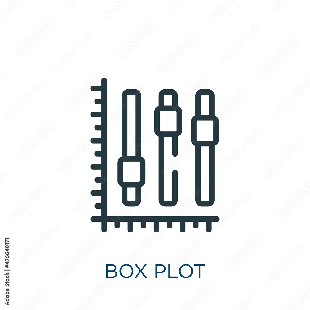 box plot thin line icon. box, plant linear icons from user interface ...
