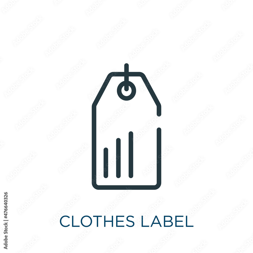 clothes label thin line icon. label, clothes linear icons from ultimate ...