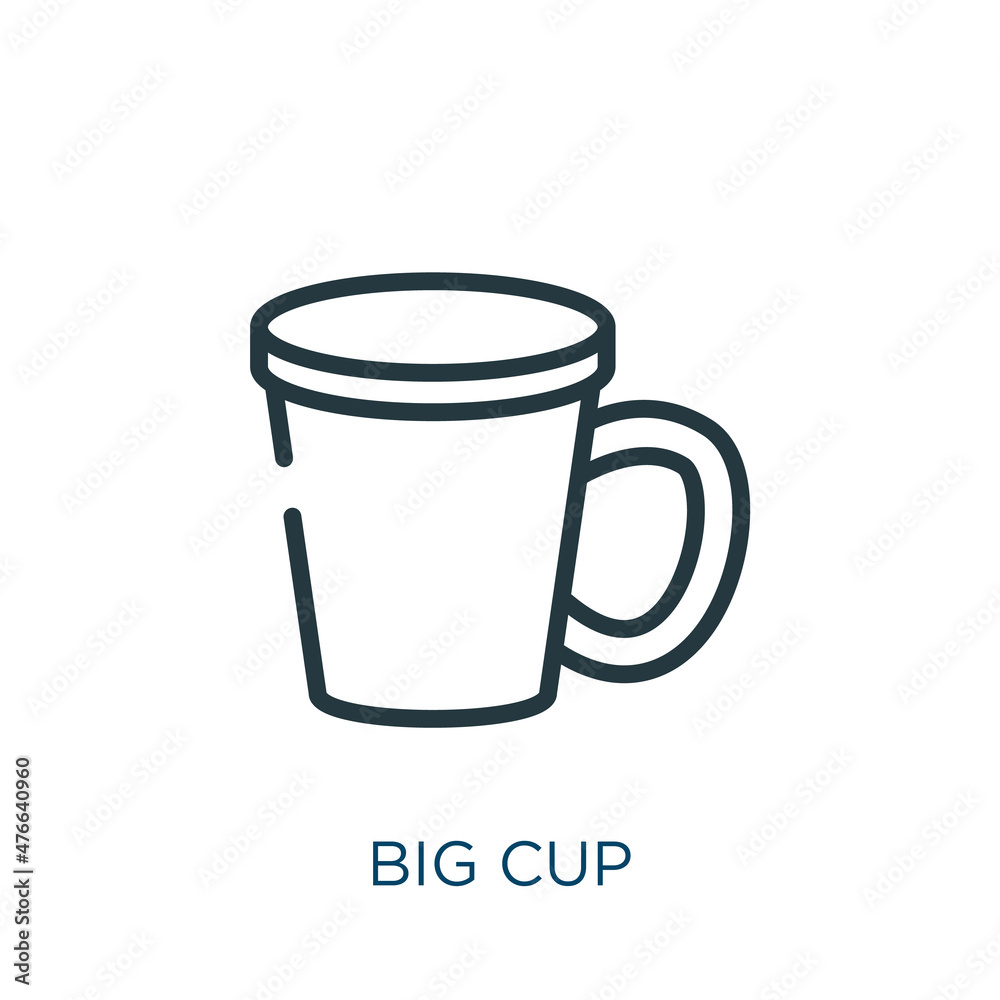 big cup thin line icon. cup, big linear icons from ultimate glyphicons ...