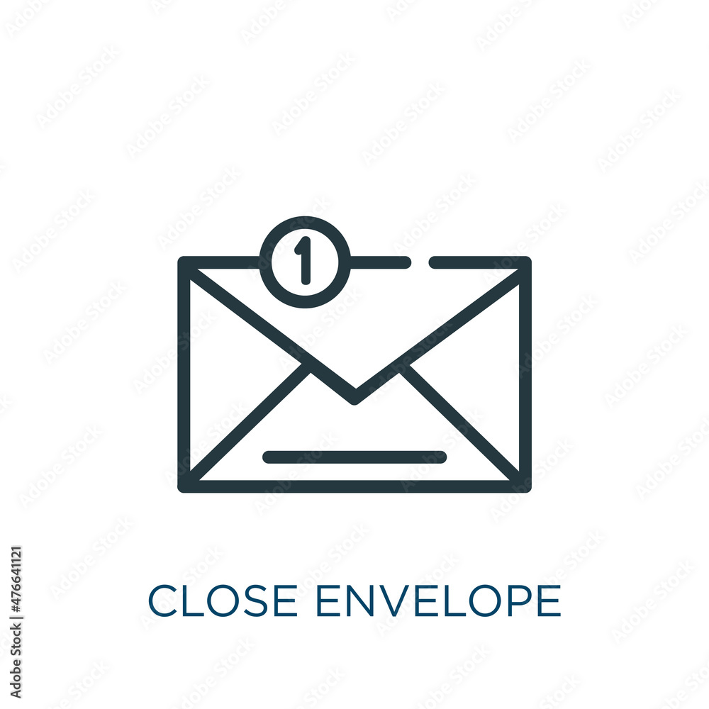 close envelope thin line icon. blank, close linear icons from web ...