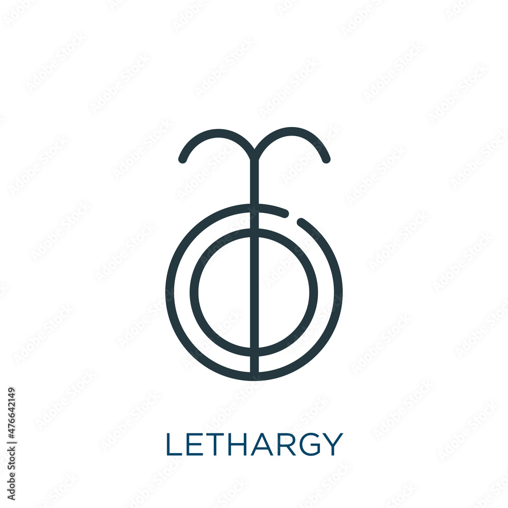 lethargy thin line icon. shoulders, bacteria linear icons from zodiac ...