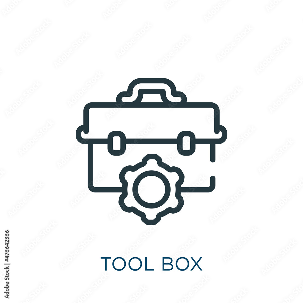 tool box thin line icon. tool, spanner linear icons from industry ...