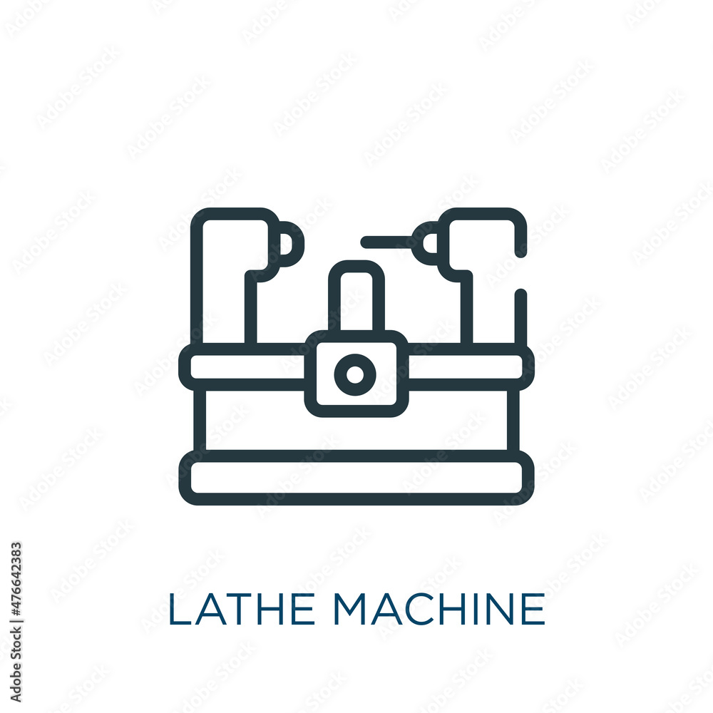 lathe machine thin line icon. machine, turning linear icons from ...