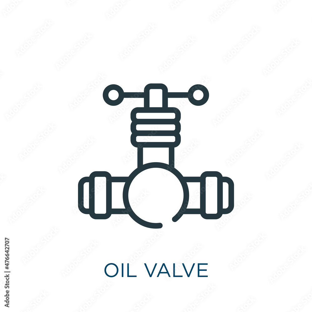 oil valve thin line icon. fuel, gas linear icons from industry concept ...
