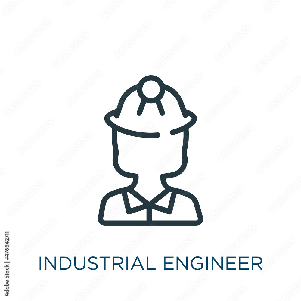 industrial engineer thin line icon. construction, engineering linear ...