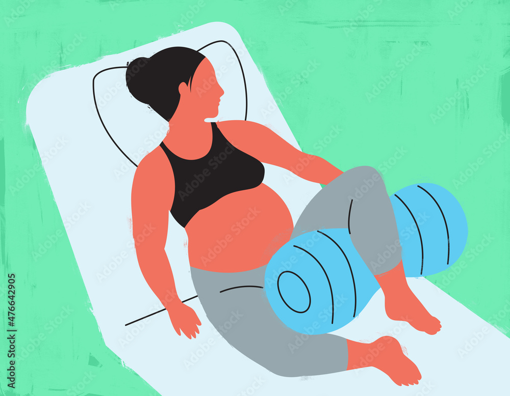 Illustration of birth position using peanut birthing ball Stock ...