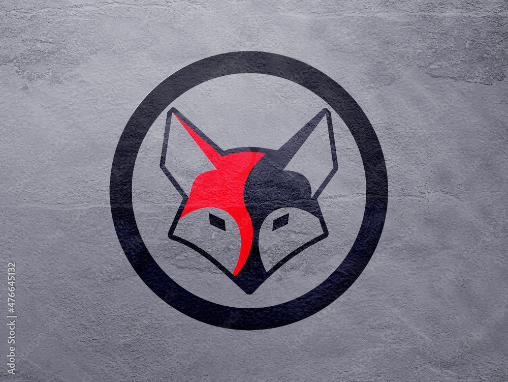 Fox symbol in anarchist colors. Antifa anti-fascist symbol. Drawing ...
