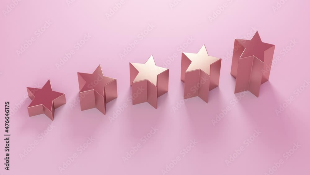 Pink studio background with five stars sign. Business concept best ...