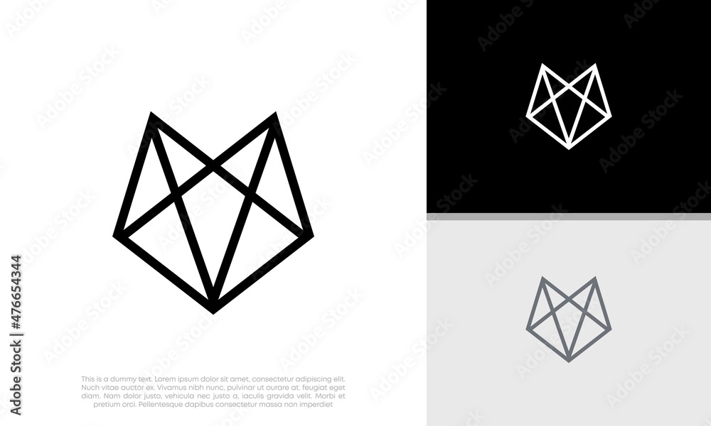 Fox creative logo vector. Fox icon, Fox Modern Geometric Logo Abstract ...