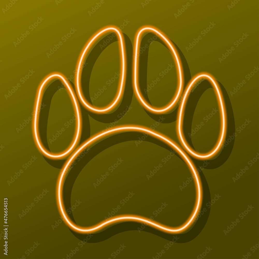 footprint neon sign, modern glowing banner design, colorful modern ...