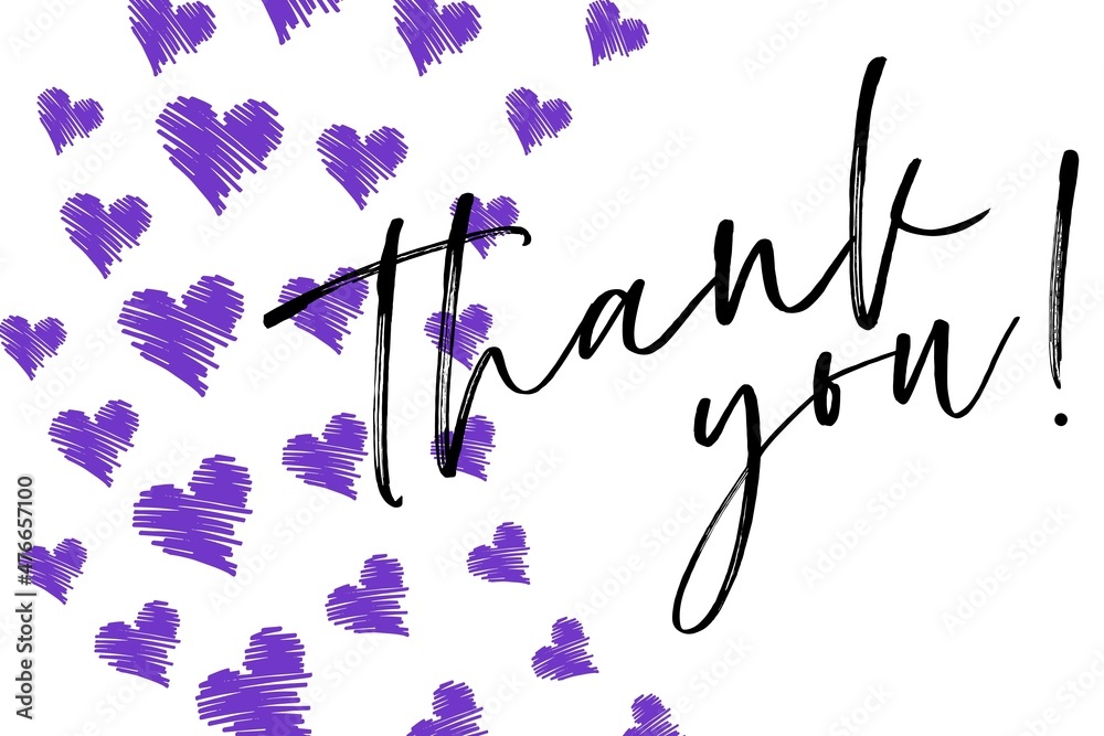 Thank You Card. Hand Written Lettering for Title, Heading, Photo ...