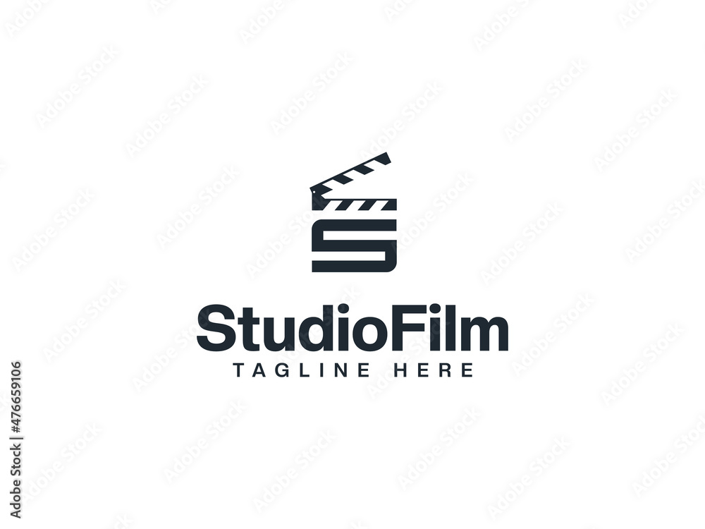 Clapper board film studio letter S logo design. logo template Stock ...