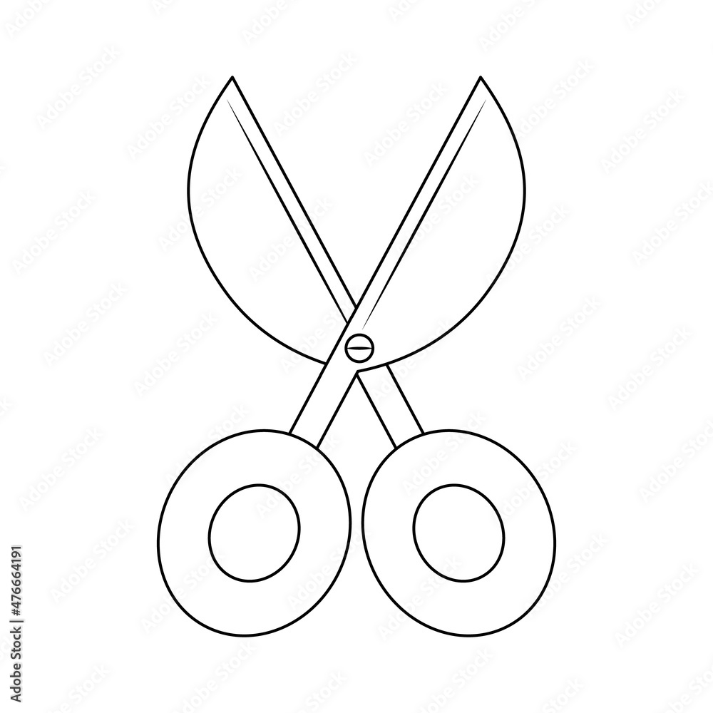 Scissors vector illustration cartoon isolated on white background. Cute ...