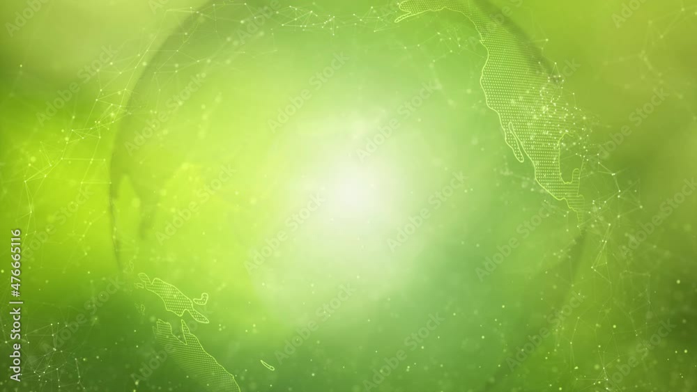 Green concept environment world map seamless loop background. Earth ...