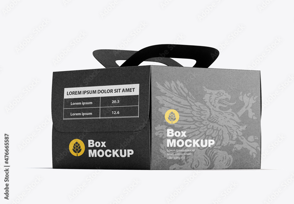 Box with Handles Mockup Stock Template | Adobe Stock