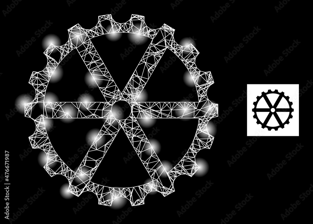 Constellation net clock wheel icon with illuminated light spots ...