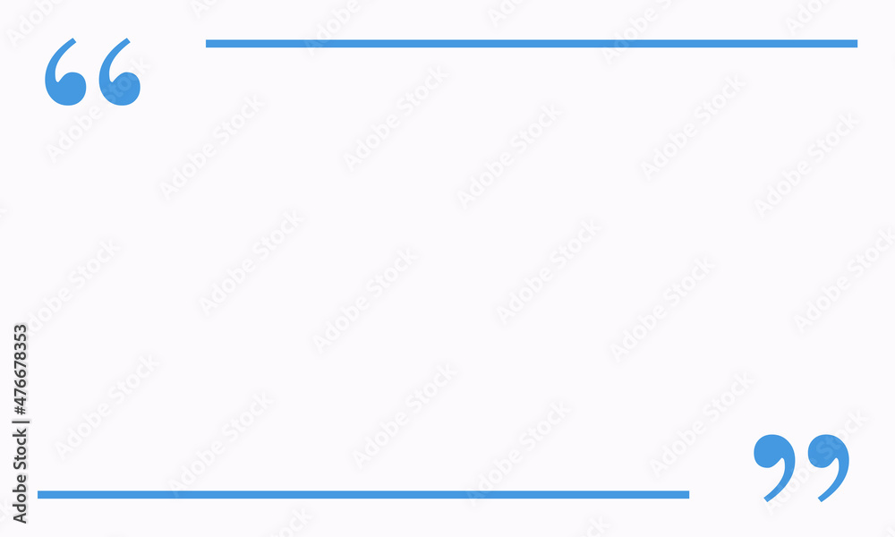 white background with two quotes and two blue lines Stock Illustration ...