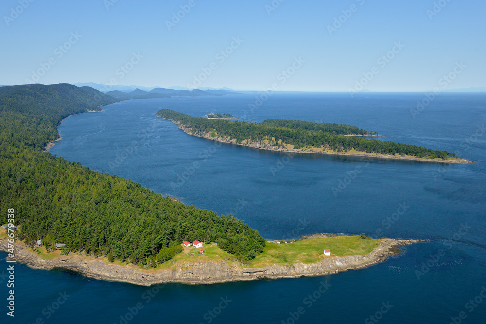 East Point Light station with Tumbo Island in the background, Gulf ...