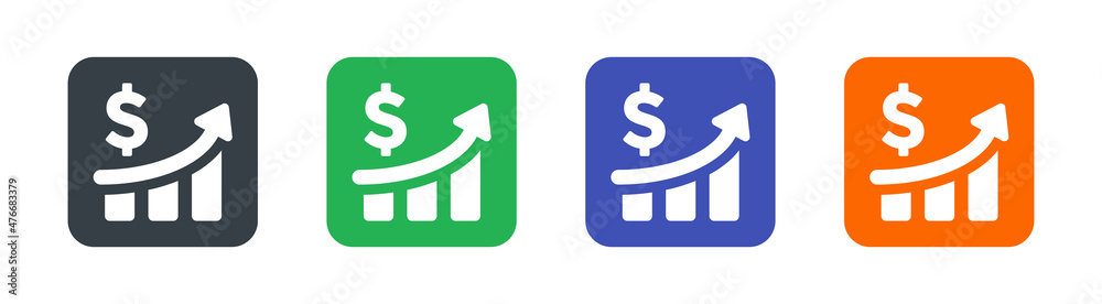 Revenue icon vector illustration. Business charts diagrams symbol ...