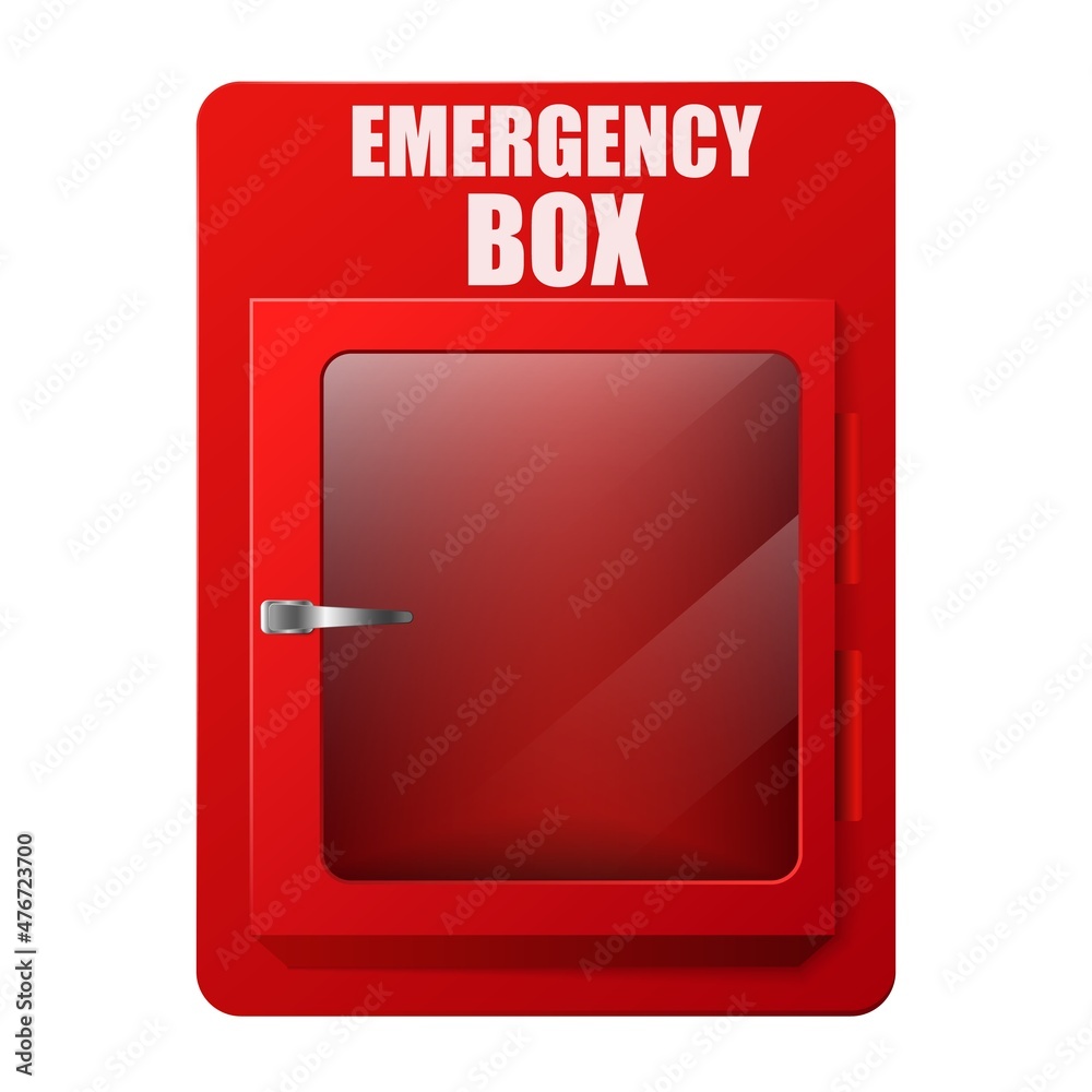 Red emergency box template. Storage for rescue equipment Stock Vector ...