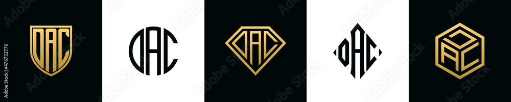 Initial letters DAC logo designs Bundle Stock Vector | Adobe Stock