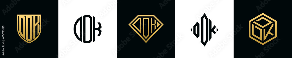 Initial letters DDK logo designs Bundle Stock Vector | Adobe Stock