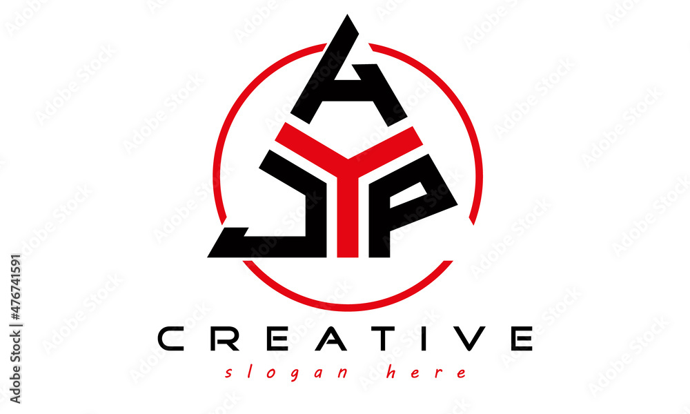 emblem badge with wings JHP letter logo design vector, business logo ...