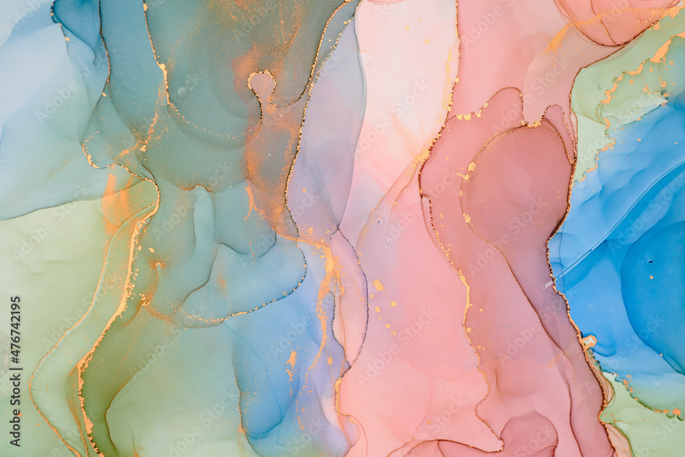Currents of translucent hues, snaking metallic swirls, and foamy sprays ...