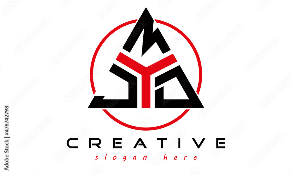 emblem badge with wings JMD letter logo design vector, business logo ...