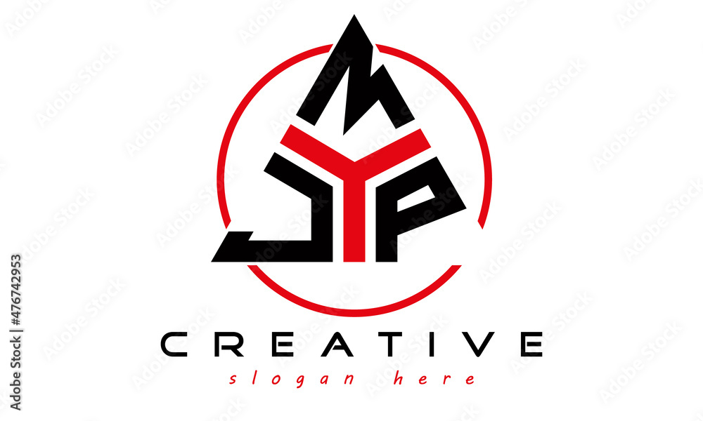 emblem badge with wings JMP letter logo design vector, business logo ...