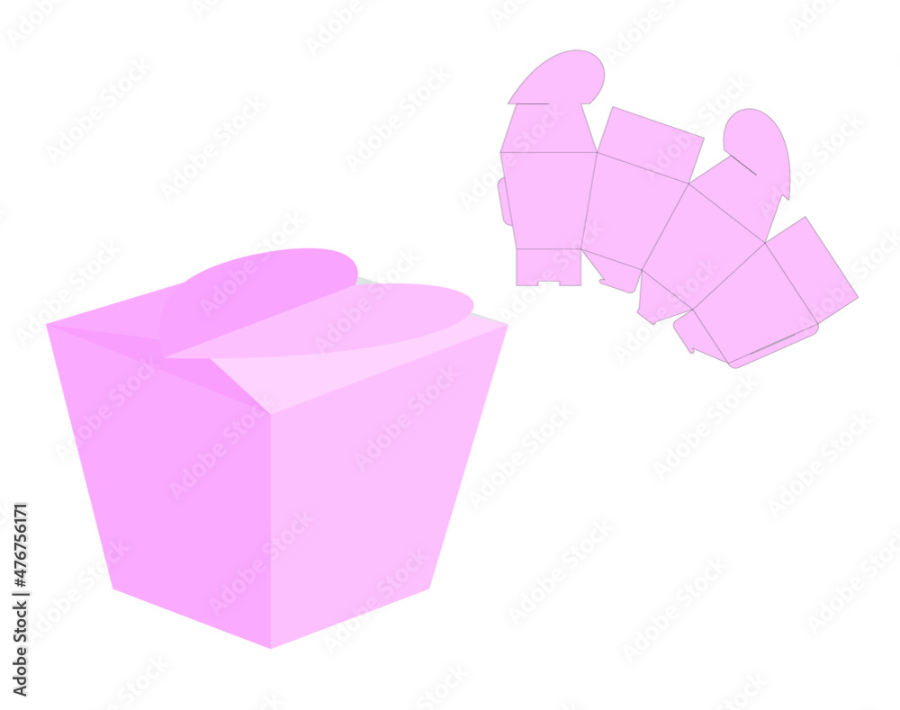 Heart packaging box die cut template. Laser cut lines. Cut and Fold ...