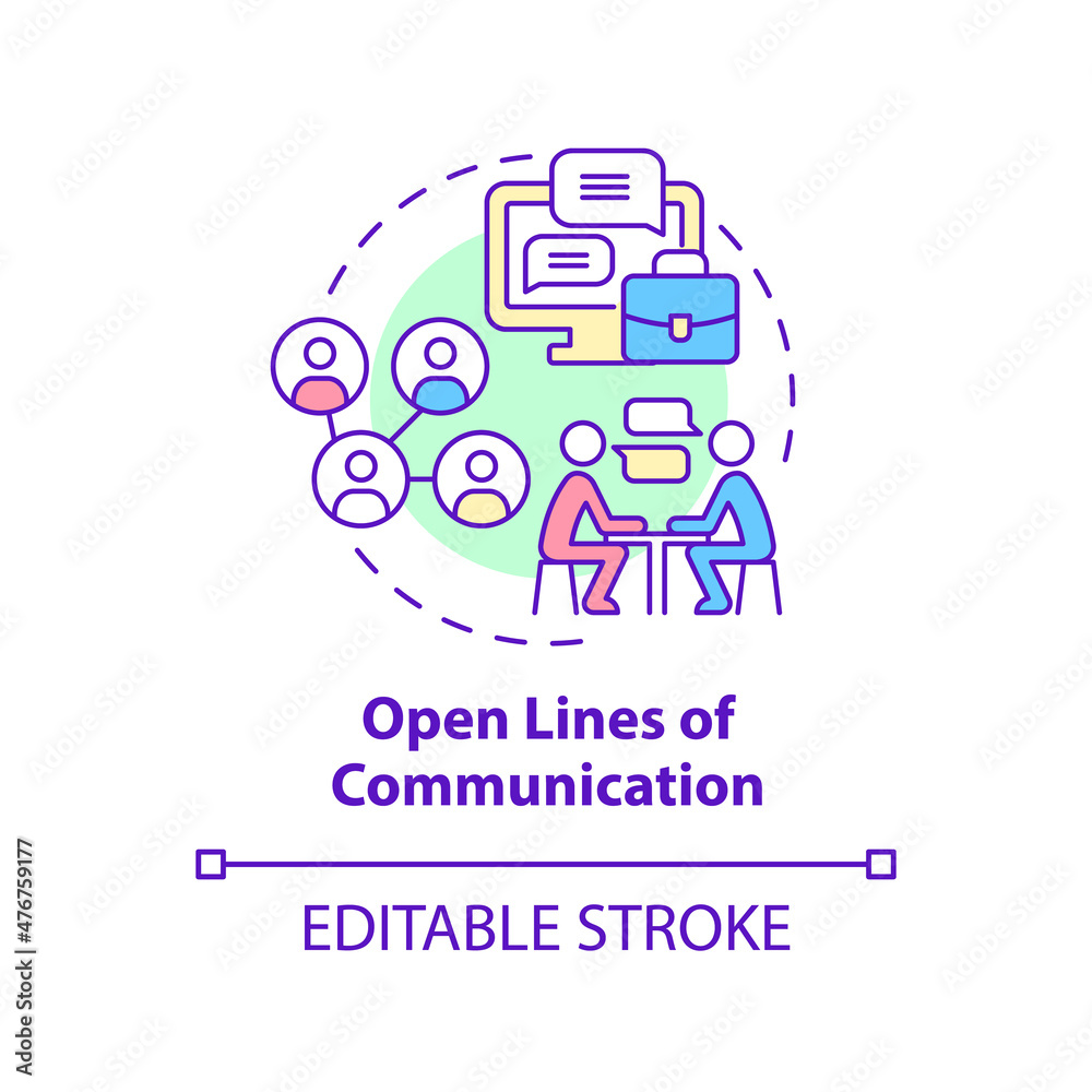 Open lines of communication concept icon. Solve team problems abstract ...