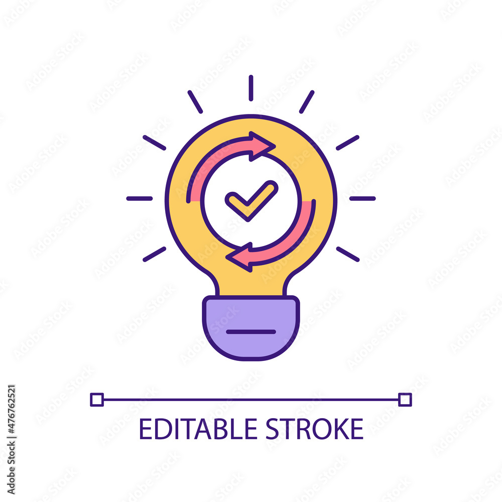 Generating new ideas for business RGB color icon. Startup creation ...