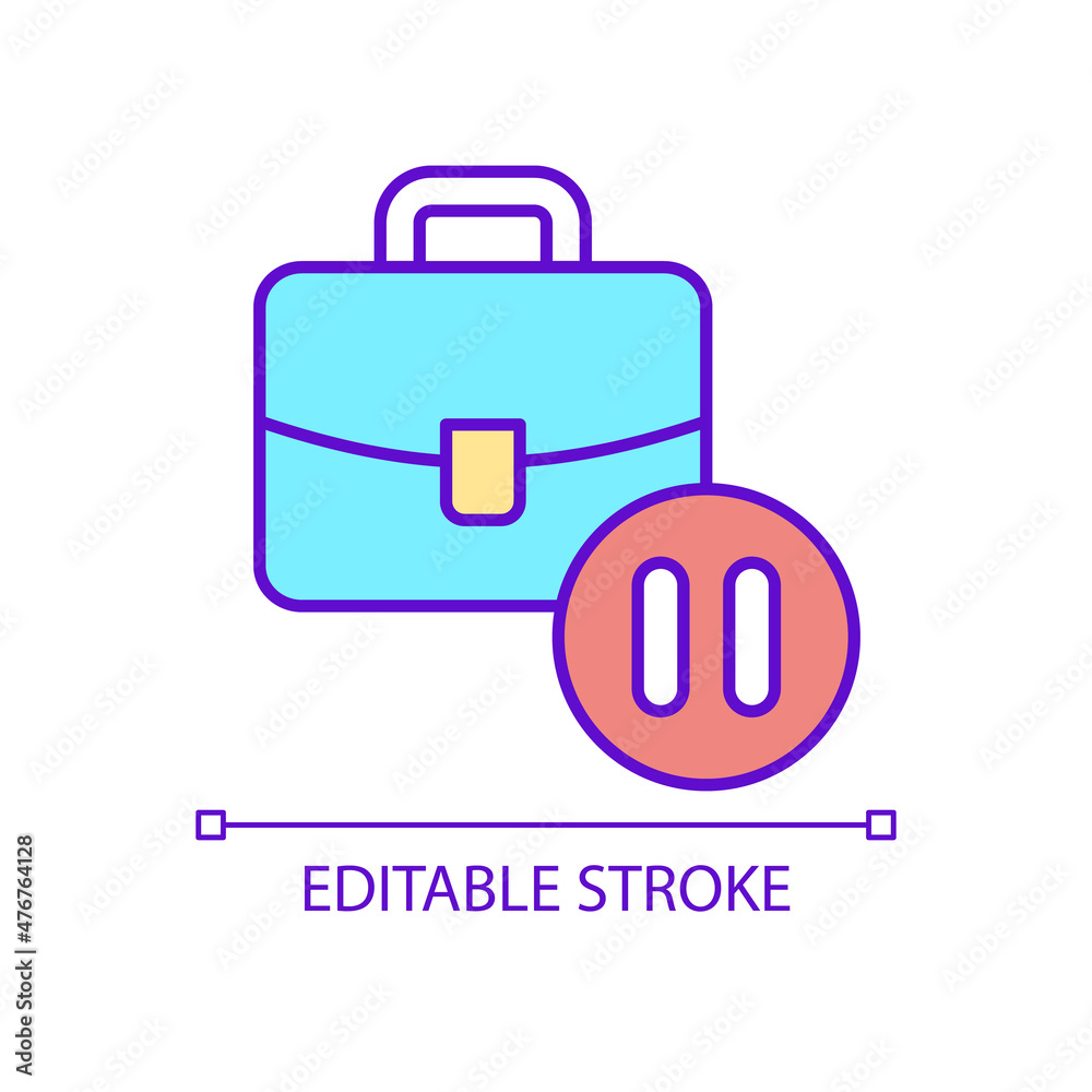 Missed work days RGB color icon. Procrastination and disengaging from ...