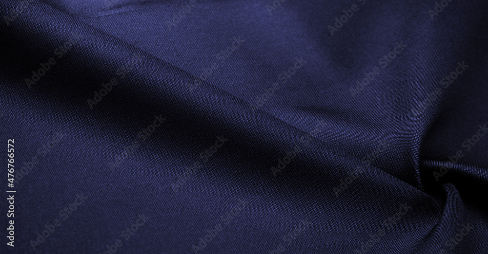 blue silk fabric, this is silk satin weaving. Differs in density ...